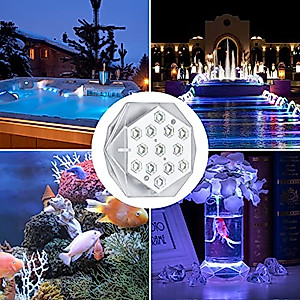 Pool Lights, Rechargeable Submersible LED Lights with Suction Cups & Remote Control IP68 Waterproof Pool Lights for Above Ground Pools 16 Color Underwater Lights for Pool Pond Hot Tub Aquarium(1 Pack)