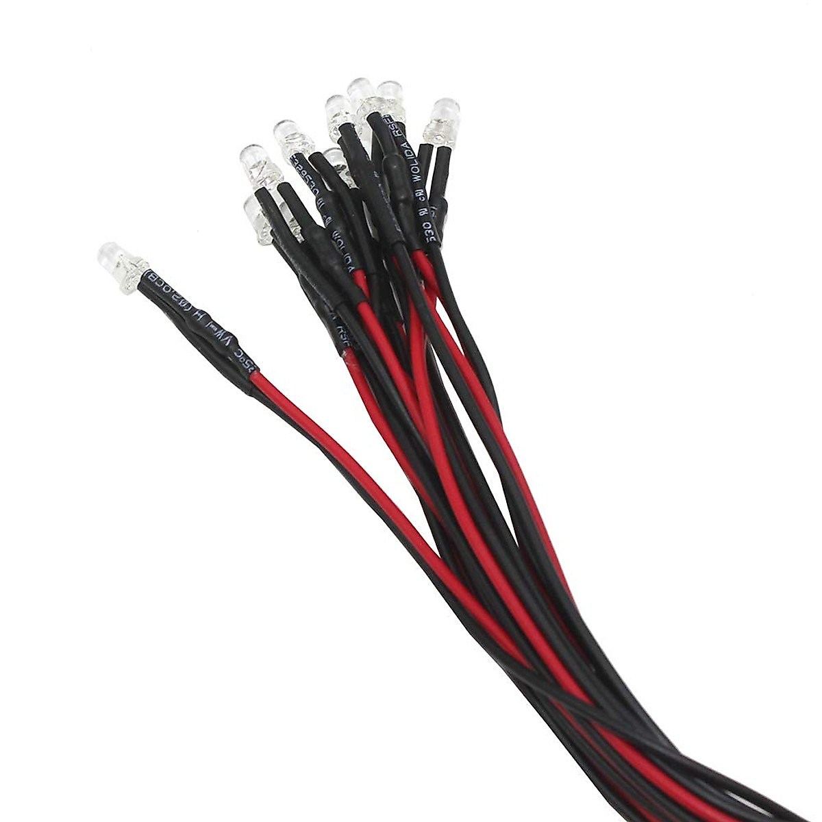 KeeYees 60Pcs 3mm Pre Wired LED Diodes Light Ultra Bright -White Warm White Red Blue Green Yellow (10PCS X 6 Colors) + 60Pcs 3mm Plastic LED Holder LED Light Mounting Holders