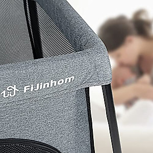 Fijinhom Baby Portable Travel Crib Pack and Play Toddler Playpen Outdoor Light Playard with Zipper Door Mesh