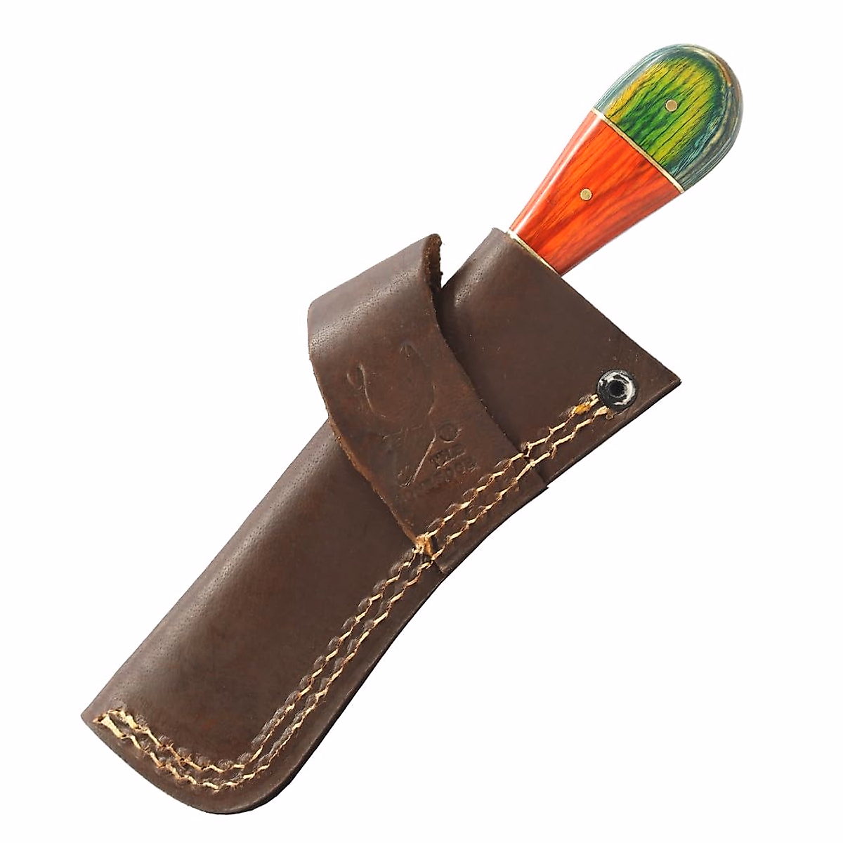 THE BONE EDGE 7.5" Green & Red Wood Handle Hunting Knife Hand Made Knives