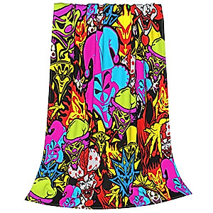 Insane Hip Clown Hop Posse Throw Blankets Flannel Blanket Lightweight Throw Blanket for Couch Bed Soft Warm Cozy 50"x40"
