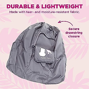 Miamica Soft Travel Laundry Bag with Zipper and Drawstring, Gray, 21” x 22” – Keep Your Dirty Clothes Separate and Your Suitcase Organized – Expandable, Durable, and Foldable Laundry Bag