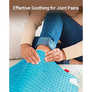 Comfytemp Heating Pad for Back Pain & Cramps Relief, FSA HSA Eligible Electric Large Heat Pad, 2H Auto Off, Birthday Gifts for Women Men Mom Dad, Heated Pad for Neck Shoulder, Washable, 12"x24", Blue