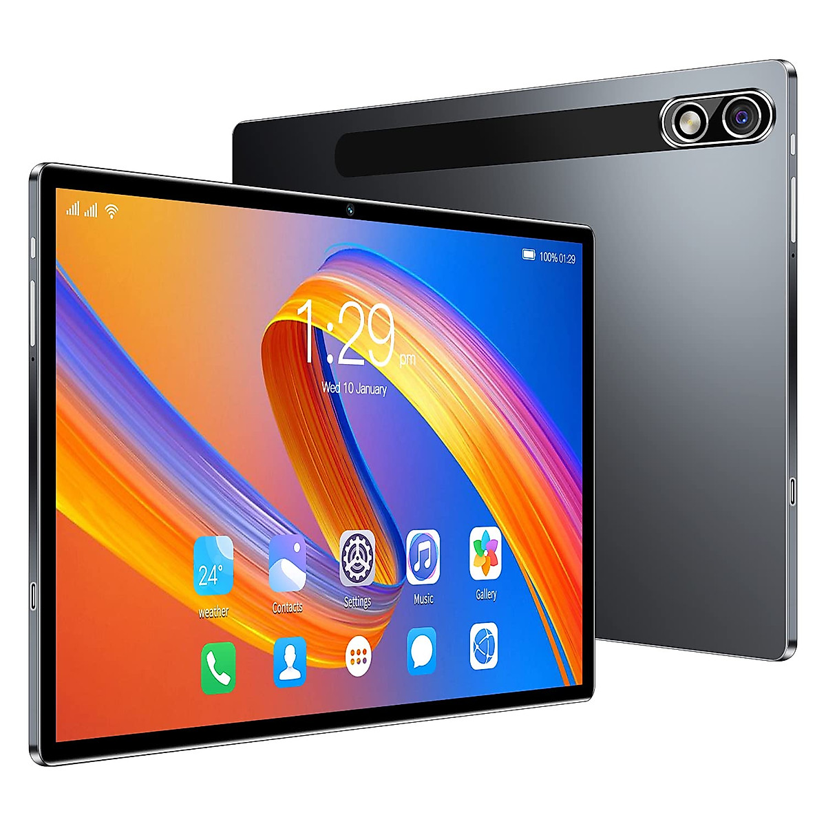 10.1 inch MA11 Tablet, 4+32G Full Screen Tablets with Dual SIM Card Slots, Android 8, 1280x800 HD, WiFi, Bluetooth, GPS, 2MP/5MP Camera (Black)