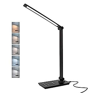 CeSunlight LED Desk Lamp for Home/Office, Desk Light, 7W, 5 Color Modes, 6 Brightness Levels, Dimmable Touch Control, Memory Function, Foldable Lamp for Reading, Working, Office, Study