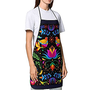 Senheol Day of The Dead Mexican Aprons, Kitchen Chef Waterproof Adjustable Mexican Apron For Bbq With Pockets, Mexican Dia De Los Muertos Gift For Women Men