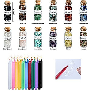 Witchcraft Supplies Box for Wiccan Spells, 61PCS Witchcraft Starter Kit, Spell Candles&Crystals&Dried Herbs& Magic Wand Necklace, Versatile Tools Gifts for Beginner Experienced
