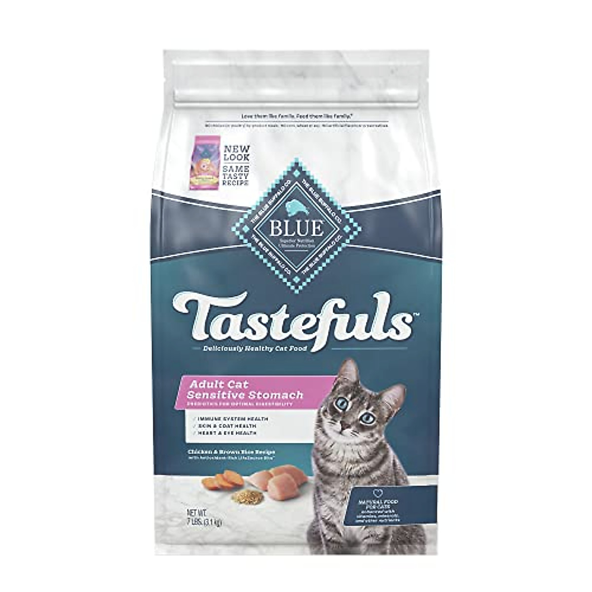 Blue Buffalo Tastefuls Sensitive Stomach Natural Adult Dry Cat Food, Chicken 7lb bag