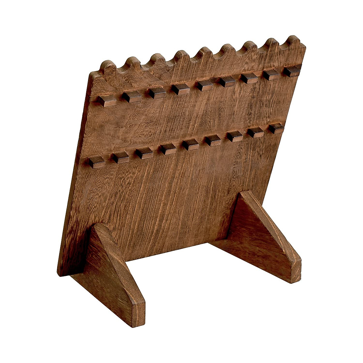 Ikee Design Set of 2 Wood Necklace Jewelry Display Stand for 8 Necklaces, Necklace Display Holder Organizer, Brown Color