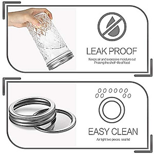 VERONES Wide Mouth Mason Jars 22 oz, 22 OZ Mason Jars Canning Jars Jelly Jars With Wide Mouth Lids, Ideal for Jam, Honey, Wedding Favors, Shower Favors, 6 PACK,EXTRA 6 Lids with Straw Hole