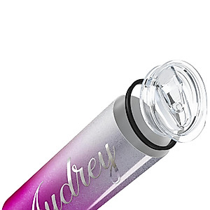 Personalized Skinny 20 oz with Lid Frosted Fuchsia Customized Laser Engraved Cup Gift Stainless Steel Vacuum Insulated Mug