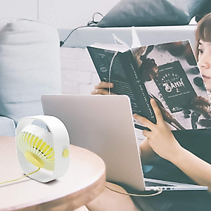 HARPAT Mini USB Desk Fan 3 Speed Personal Small Desktop Table Quiet USB Fan for Home Office Car Outdoor Travel (Pink)