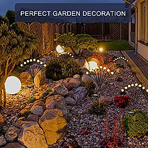 MAKYTWOW Solar Garden Lights, Outdoor Waterproof, Solar Powered Firefly Lights, Warm White Garden Decorations Lights for Path Landscape 4Pack