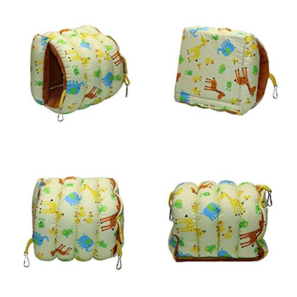 Bird Nest House Winter Warm Hammock Happy Hut Cave Bed for Parrot Budgie Parakeet Cockatiel Conure Hamster Mouse Chinchilla (L, Yellow)