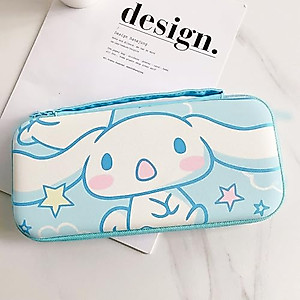 TIKOdirect Carrying Case for Nintendo Switch & OLED Mode, Cute Portable Travel Bag with 10 Game Card Slots Inner Storage Bag for Nintendo Switch Console Joy-Con & Accessories, Blue