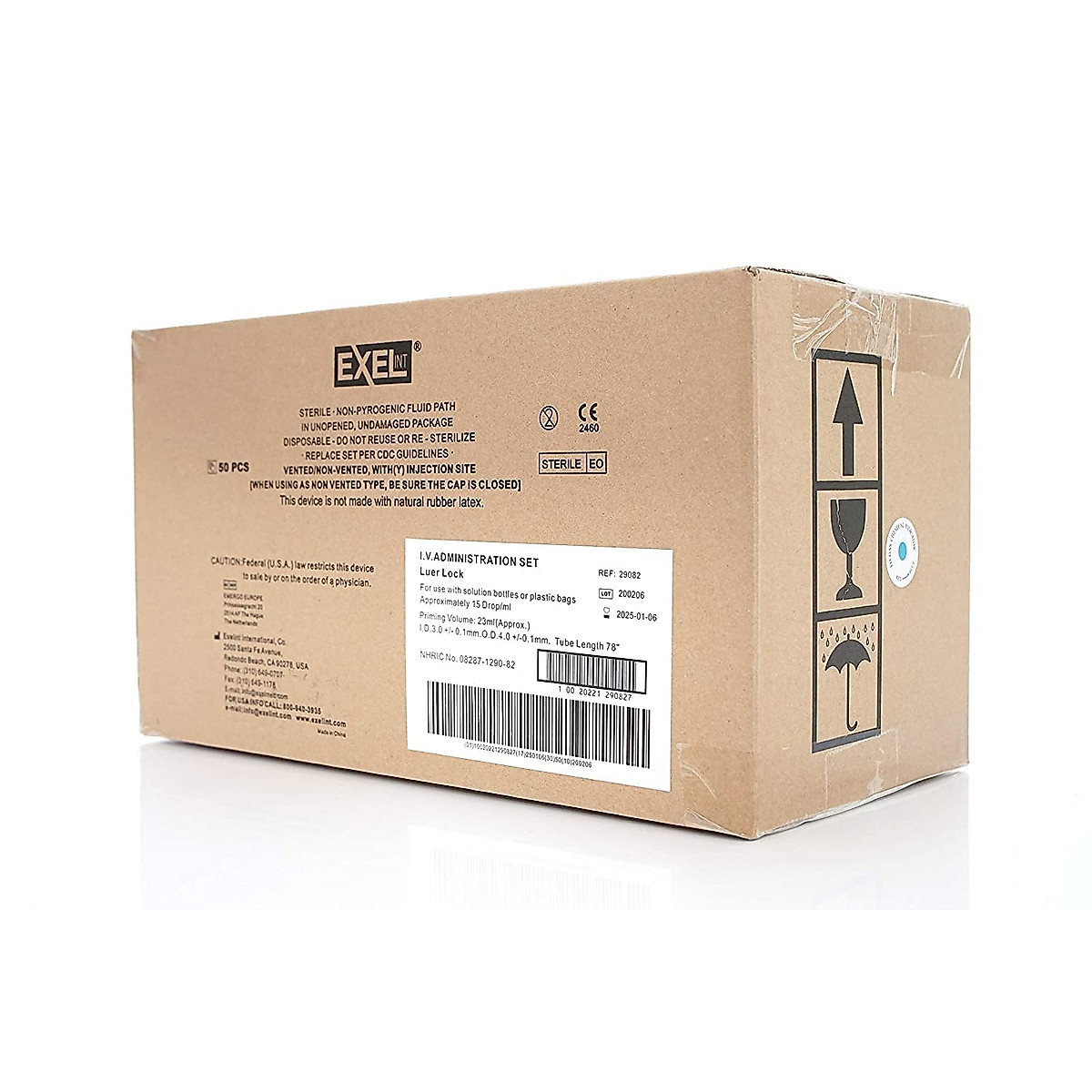 Exelint 29082 IV Administration Set, 15 Drops/mL, Luer-Lock, Y-Injection Site, 78" Tubing (50 Count)