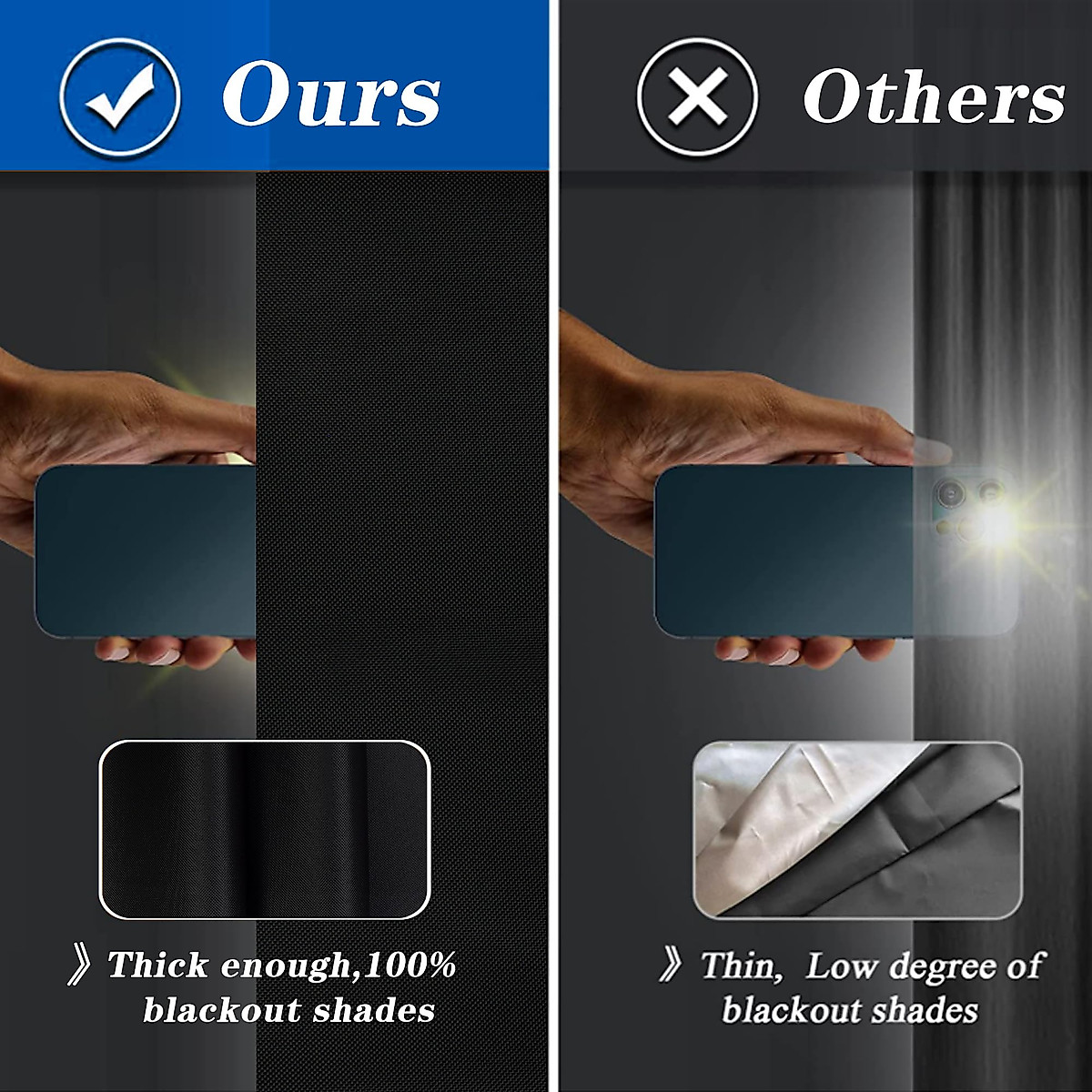 Blackout Shades for Windows(39" x 57"), Marsheepy 100% Blackout Blinds for Windows, Portable Blackout Curtains, Room Darkening Shades for Baby Nursery, Bedroom, Dorm Room, Office or Travel Use