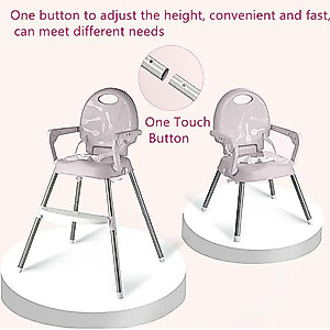 Baby high Chair, Multifunctional 3 in 1 Adjustable high Chair, Removable 3-Position Adjustable Tray, Multipurpose 3-Point Safety Harness (Grey)