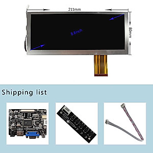 VSDISPLAY 8.8" 8.8 Inch 1280x480 LCD Screen CLAA088WA01 XN with HD-MI VGA AV LCD Controller Board KYV-N5 V4