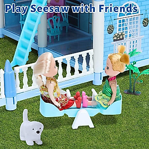 Doll House for Girls 2 3 4 5 6 7 8 Year Old - 3-Story 6 Rooms Dollhouse with 3 Dolls Light Accessories Furniture and Play Mat, DIY Pretend Dream Dollhouse Toy Gift for Kids (20.5'' x 16'' x 18.7'')