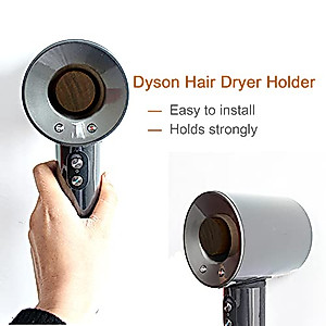 Alaisee Hair Dryer Holder, Wood Wall Mount Holder for Dyson Supersonic Hair Dryer, Walnut