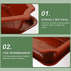 GANAZONO Plant Pots Flowerpot Bonsai Training Pots Rectangular Planter Pots Plant Growing Pots Plants Growing Planter with Drainage Tray Gardening Bonsai Container Hanging Planter