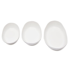 Futchoy Household 3 Tier Ceramic Fruit Plate Bowl,Bamboo Wooden Frame Plate Basket Holder,for Vegetables,Fruit and Candy Organizing (White)