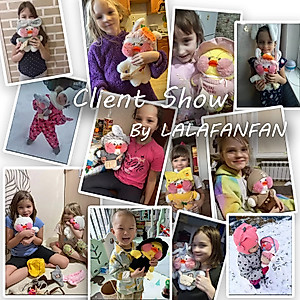 LALAFANFAN Duck Plush, Cute Duck Stuffed Animal for Teen Girls, Kawaii Duck with Glasses and Clothes, Cute Stuffed Animal, Birthday Gifts Ideas (White Pink)