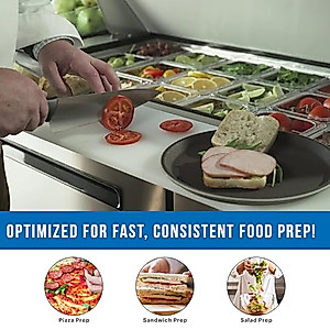 Arctic Air APP48R Single Door Refrigerated Pizza Prep Table/Station with Wheels, 47.5" Width, Stainless Steel, 115v, for Restaurant, Bar, Shop, etc.