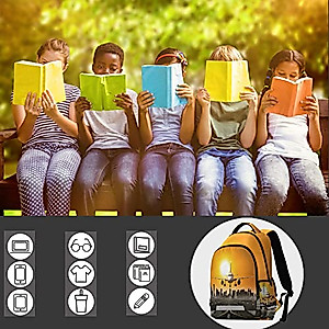 Glaphy Airplane at The Runway Backpack for Women Men Kids, Laptop Bookbag Lightweight Travel Daypack School Backpacks with Reflective Stripes