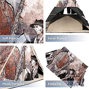 enheng Small Pet Hideout Trumpets Instruments Art Painting Hamster House Guinea Pig Playhouse for Dwarf Rabbits Hedgehogs Chinchillas