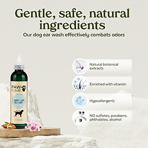 Pawfume Gentle Ear Cleaner for Dogs – Natural Dog Ear Cleaner Solution – Ear Wax Cleaner for Dogs Ear Treatment for Dogs – Dog Ear Wash Ear Cleaning Solution for Dogs – Dog Ear Wash Cleaner