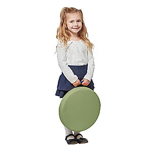 ECR4Kids SoftZone Floor Cushions with Handles, 2" Deluxe Foam, Round, Earthtone, (6-Pack)