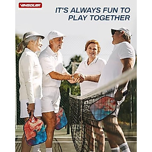 VINSGUIR Pickleball Paddles Set of 2, USAPA Approved Fiberglass Surface, Pickleball Rackets with Balls and Bag, Gifts for Women & Men
