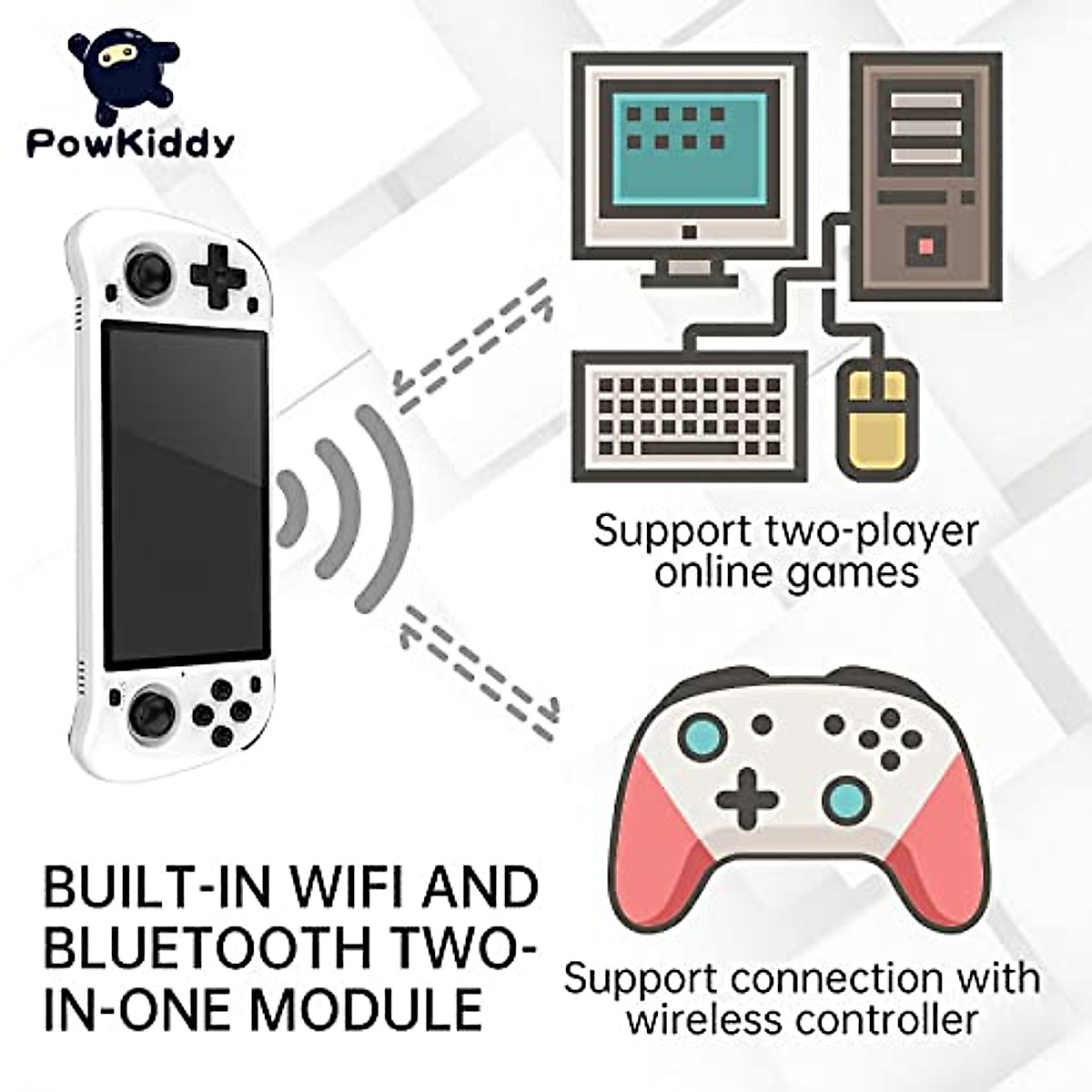 XSHION POWKIDDY RGB10MAXⅡ Handheld Game Console with 17000 Games 128G TF Card, 5 Inch Video Game Console