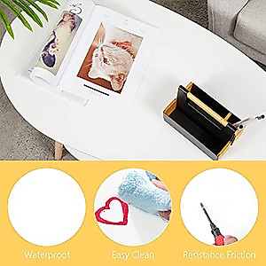 Maupvit Coffee Table-Oval Wood Coffee Table with Open Shelving for Storage and Display 2 Tier Sofa Table, Small Modern Furniture for Living Room&Home Office-White