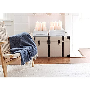 Lands Downunder All-Season, Luxury Hydrangea Herringbone Throw – Soft Woven Throw with Decorative Fringe – Made in Italy – 51”W x 67”L  - Over 70 Colors - Perfect for Gifting