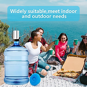 5 Gallon Water Jug Cap Reusable - Water Bottle Caps Fits 55mm Bottles,Silicone Non-Spill Lids for Anti-Splash,Pack of 6