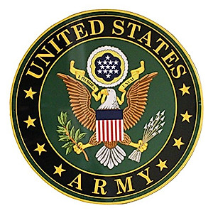 Army Military Logo Aluminum Metal Sign - US Service Branch Home Wall Decor