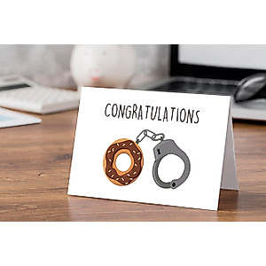 Heyshoo Funny Police Officer Congratulation Card, Policing Achievement Congrats Card, Police Retirement Card, Police Academy Graduation Gift