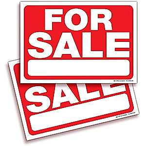 iSYFIX For Sale Signs Stickers – 2 Pack 10x7 Inch – Premium Self-Adhesive Vinyl, Decal, Indoor & Outdoor Red