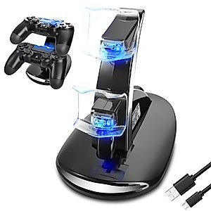 Megadream PS4 Controller Charger, 4 Controller USB Charging Station Dock, PlayStation 4 Charging Station for Playstation4 / PS4 / PS4 Slim / PS4 Pro Controller