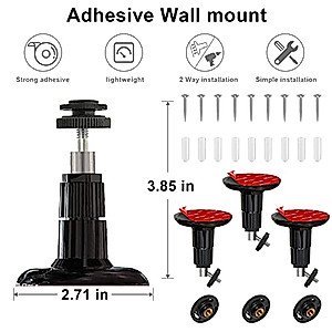 3PACK Screwless Wall Mount Bracket for Blink Outdoor & Indoor Camera Blink XT2,360 Degree Adjustable Strong Adhesive Mount，2 Ways Installation VHB Stick On or Screws, No Tools Needed, No Drilling