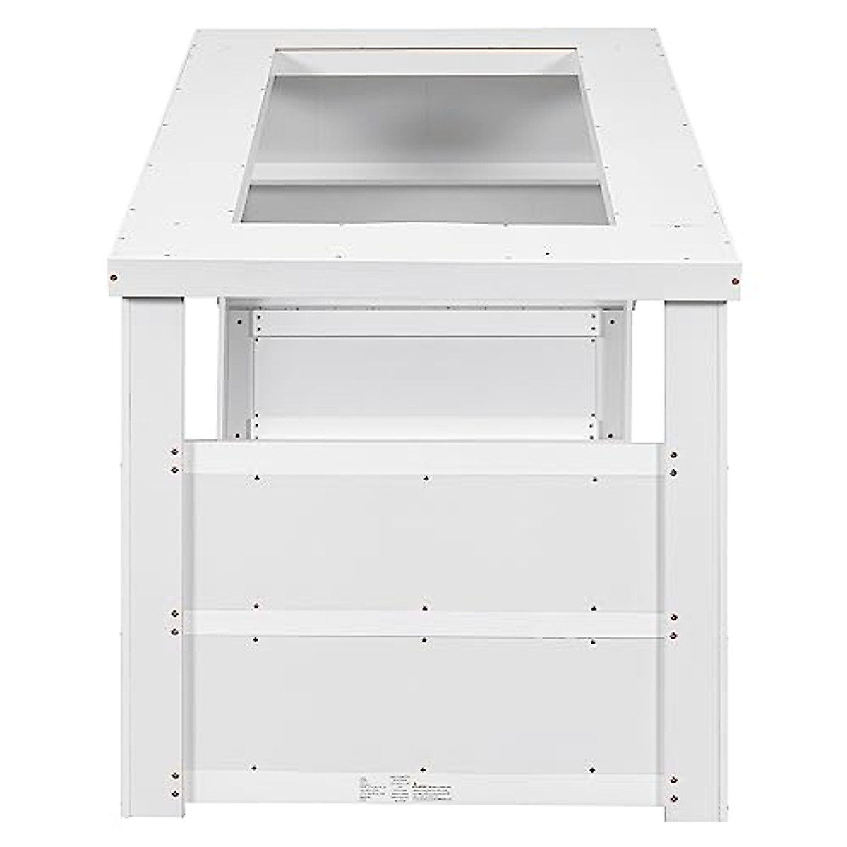 MERITLINE Twin House Bed for Kids Montessori Floor Bed with Roof Window, LED Light, No Box Spring Needed, for Girls Boys (Twin Size, White)