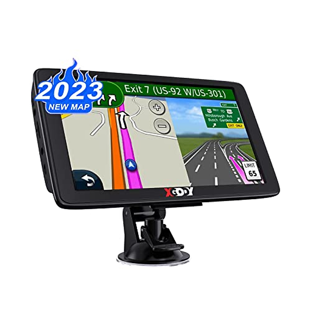 XGODY GPS Navigation for Car Truck GPS Navigation System 2023 Map 7 Inch Touchscreen Car GPS Navigator 8GB 256M with Voice Guidance and Speed Camera Warning Auto GPS with Lifetime Free Map Update