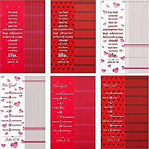 Bible Bookmark for Kid Cute Hearts Religious Christian Bookmark Valentine's Day Bookmarks Gifts for Women Teachers Students School Classroom Birthday Valentine Exchange Party Favors (60 Pieces)
