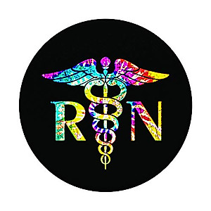 Lovely RN Registered Nurse Tie Dye PopSockets Grip and Stand for Phones and Tablets