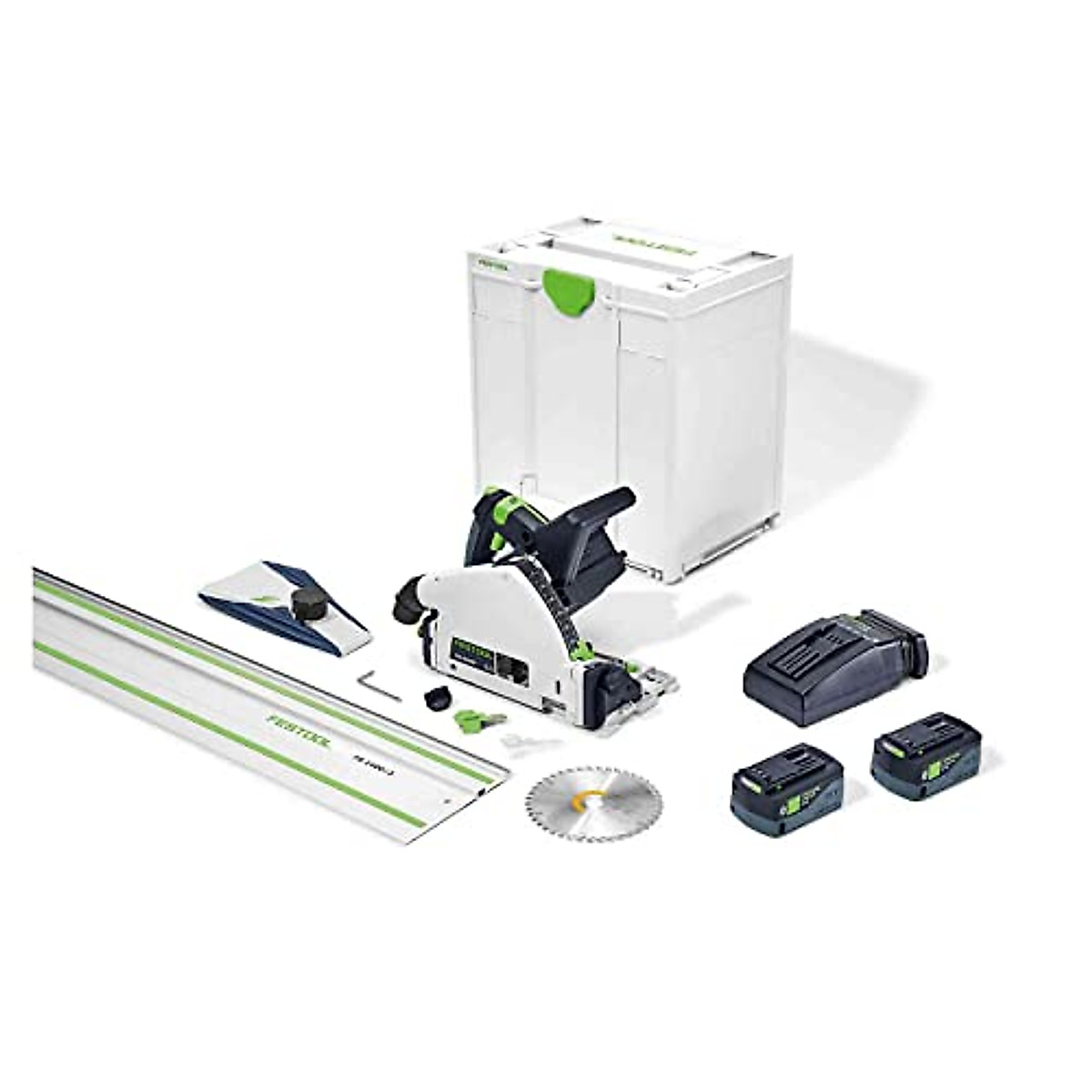 Festool 577664 Cordless Track Saw TSC 55 2x18V 5.0 Ah KEBI-F-Plus and 55-Inch Guide Rail