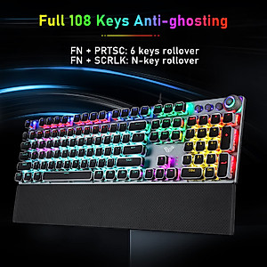 AULA Punk Black Gaming Keyboard and Mouse Combo (F2088 Wired Blue Switches Mechanical Keyboard + SC100 Black Wireless Gaming Mouse)