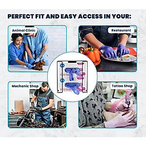 Alpine Industries Double Box Wire Wall Mount Glove Dispenser - Mounted Organizer Rack for Disposable Surgical Glovebox & Tissue Boxes - Hanging Lab & Kitchen Storage (Black, 2 Box)